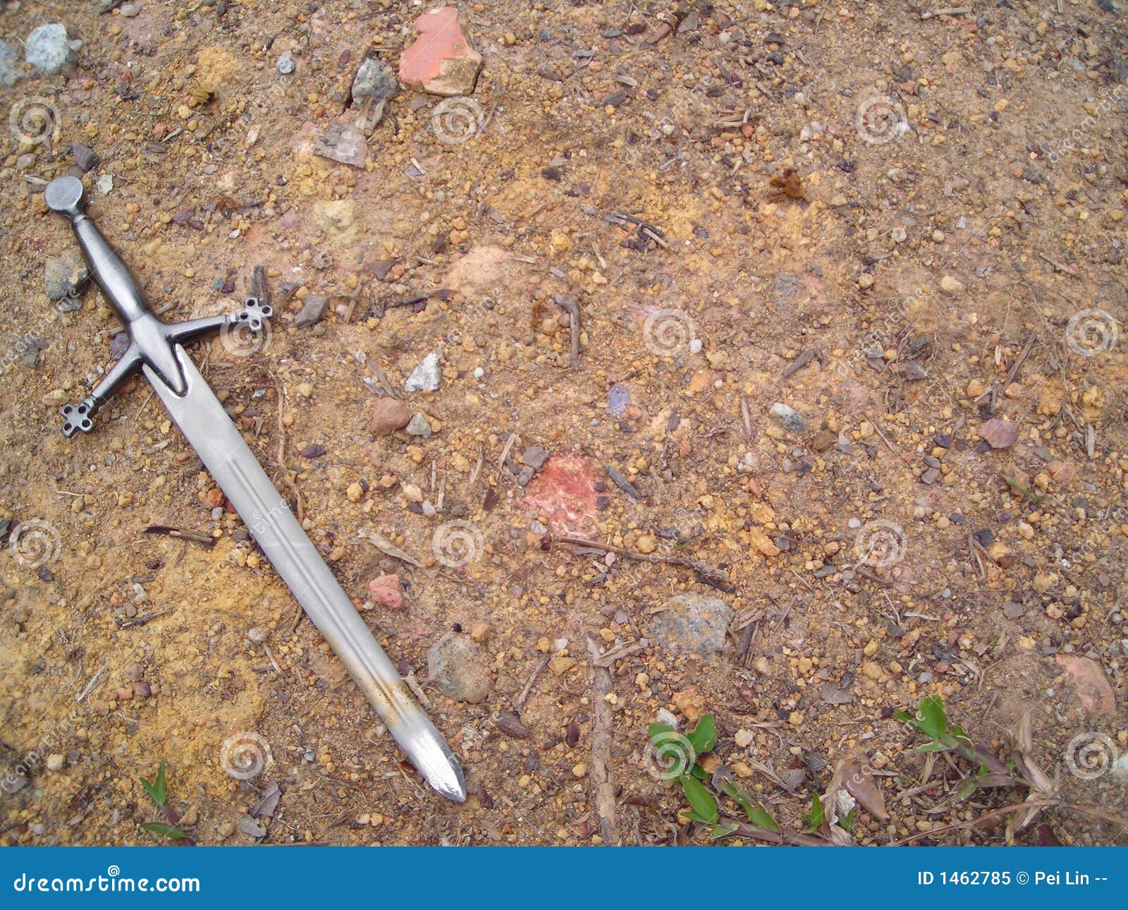 Sword on Gravel Dirt Background Stock Image - Image of street, area ...