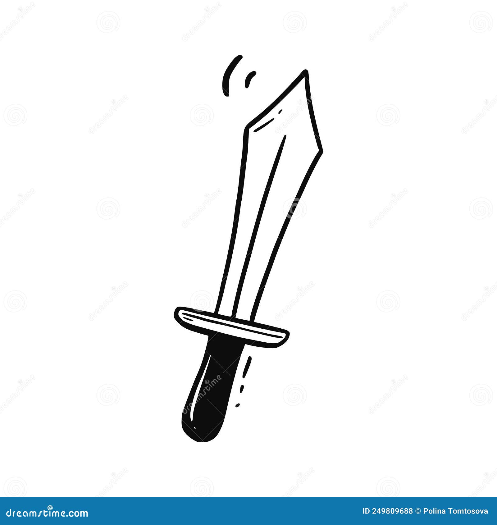 Sword Hand Drawn Doodle Element. Sketch Line Style Stock Vector ...