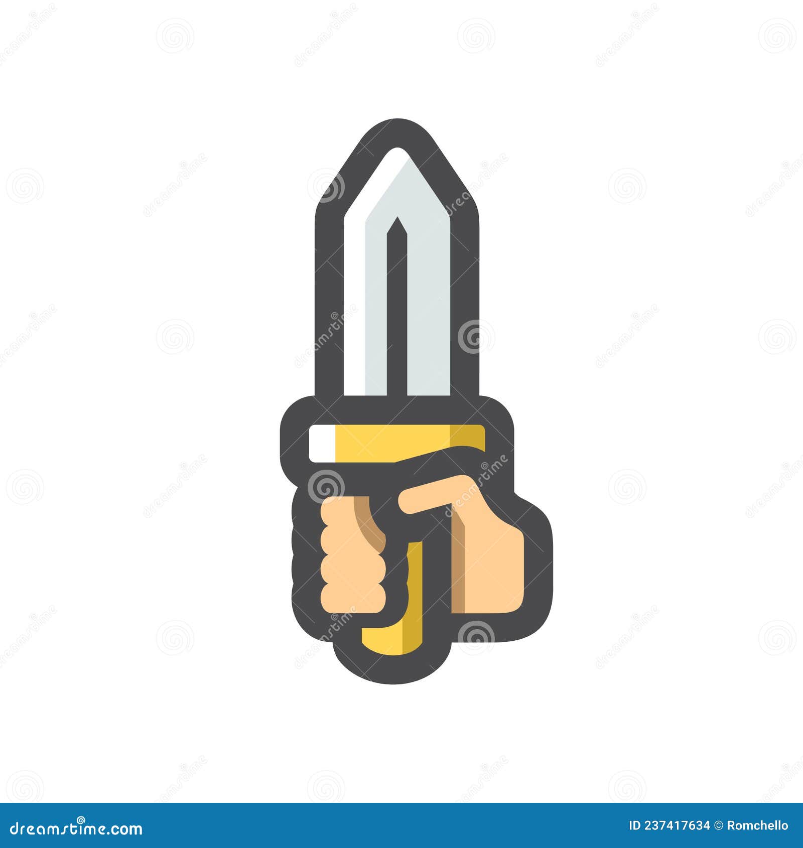 Sword in Hand Vector Icon Cartoon Illustration. Stock Vector ...