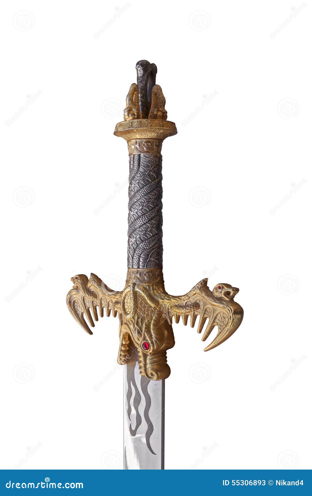 Two handed sword handle stock image. Image of relief - 55306893