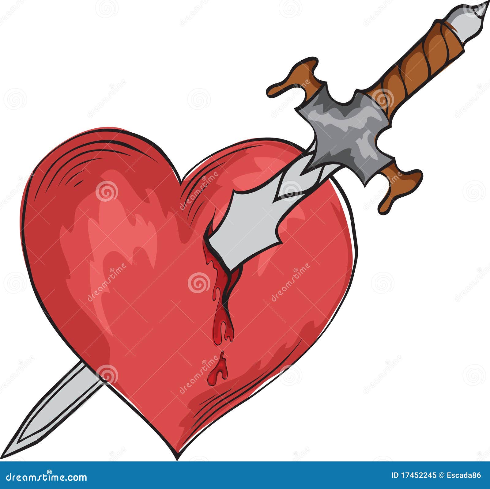 Sword and heart stock vector. Illustration of sign, symbol - 17452245