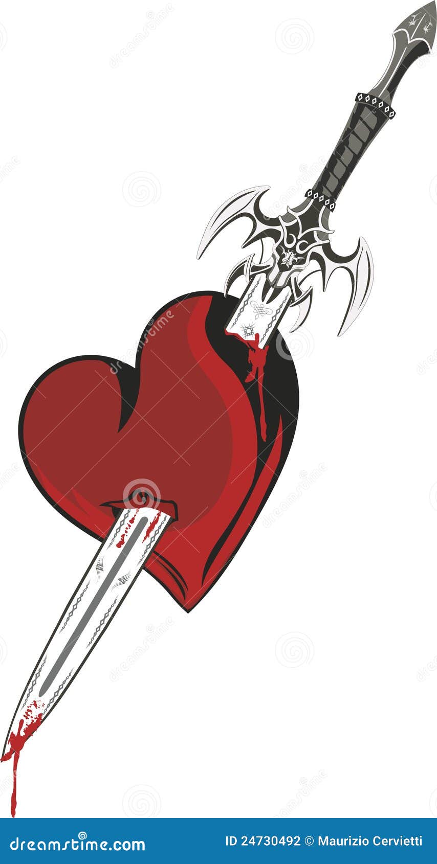 Sword And Heart Stock Photography - Image: 24730492