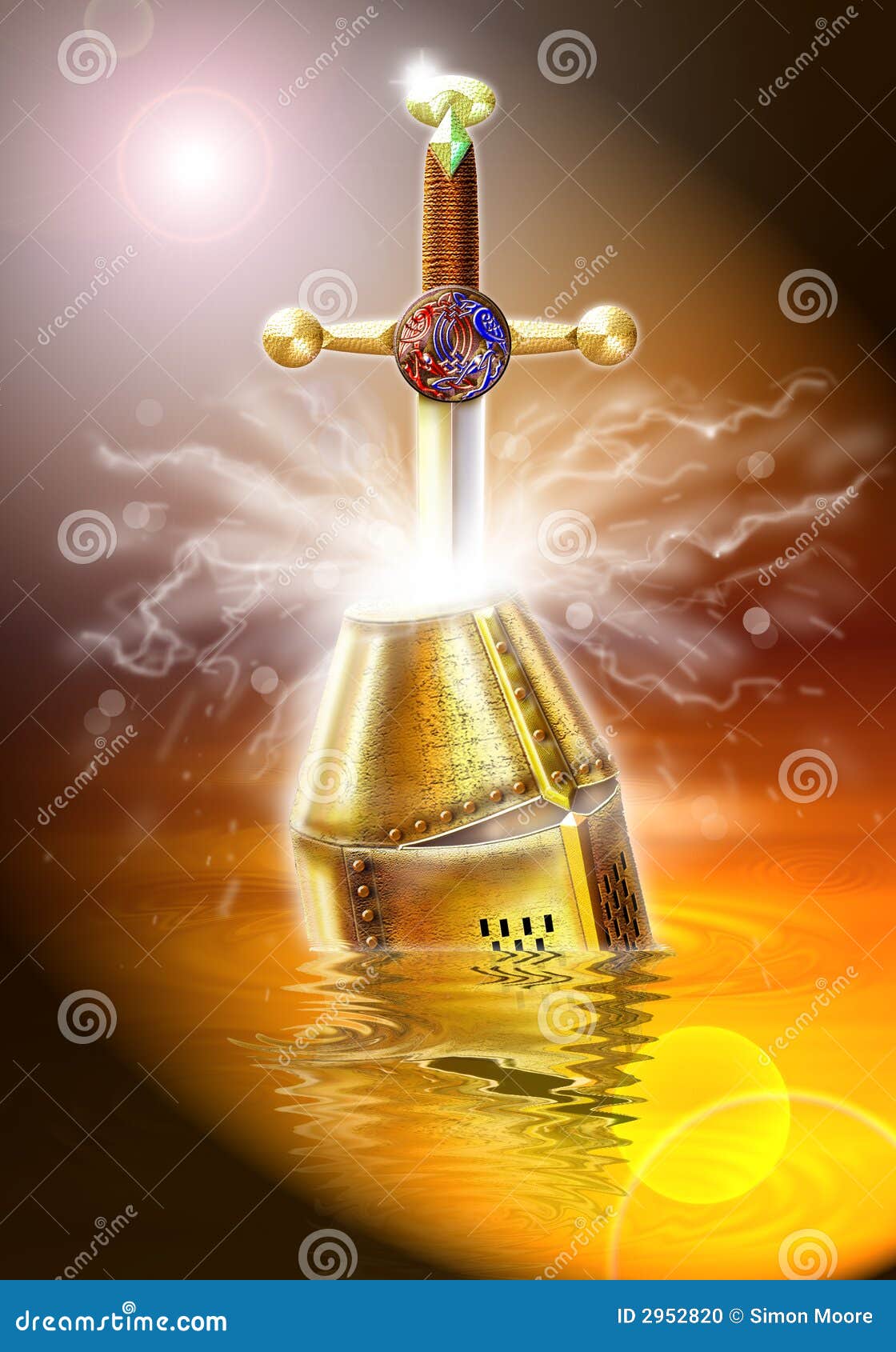 Sword and Helmet stock illustration. Illustration of christian - 2952820