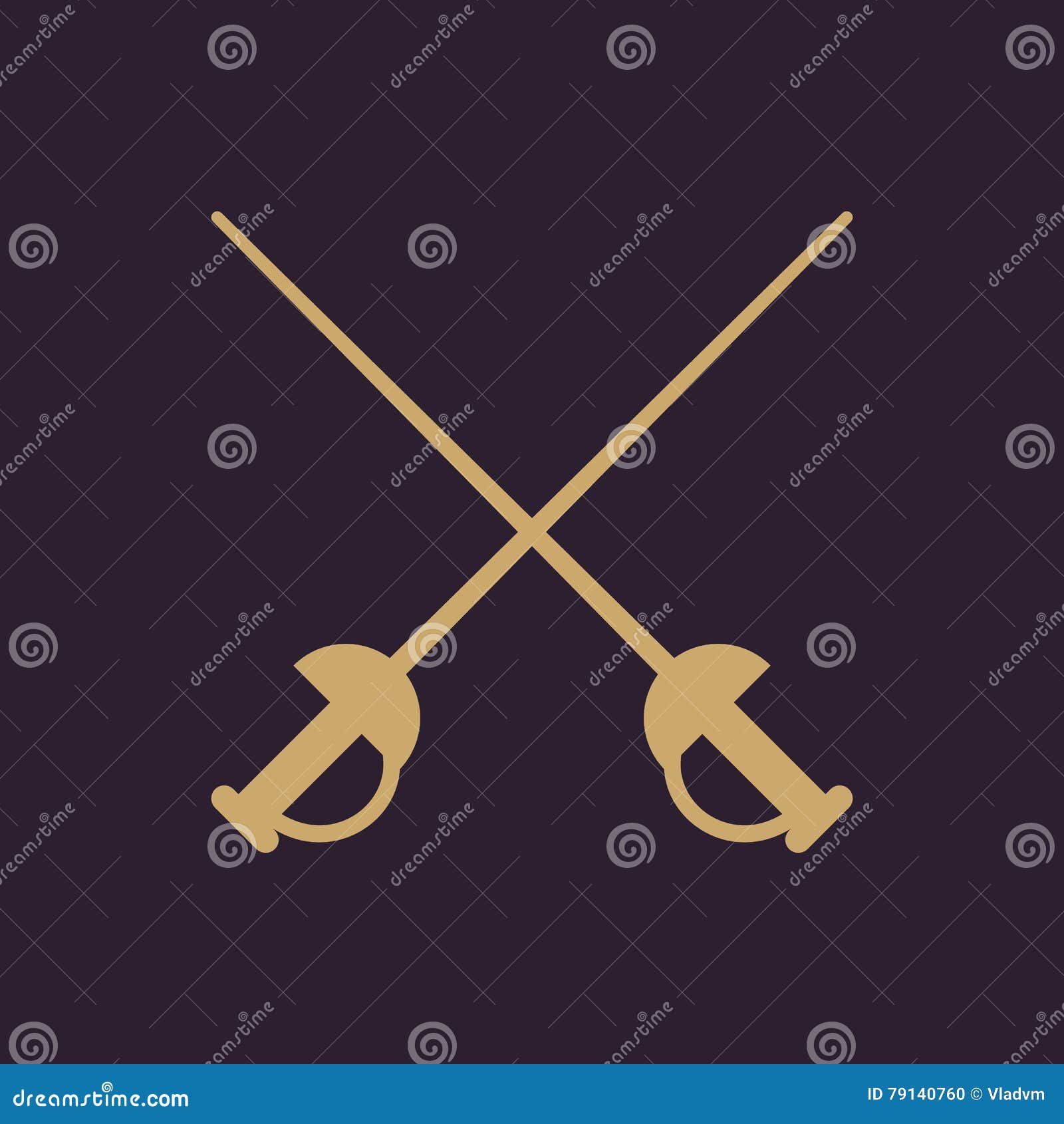 The Sword Icon. Epee Symbol Stock Vector - Illustration of antique ...