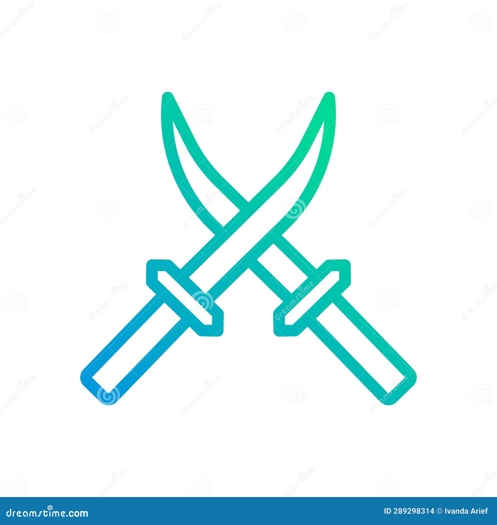 Sword Icon Gradient Green Blue Colour Military Symbol Perfect Stock ...