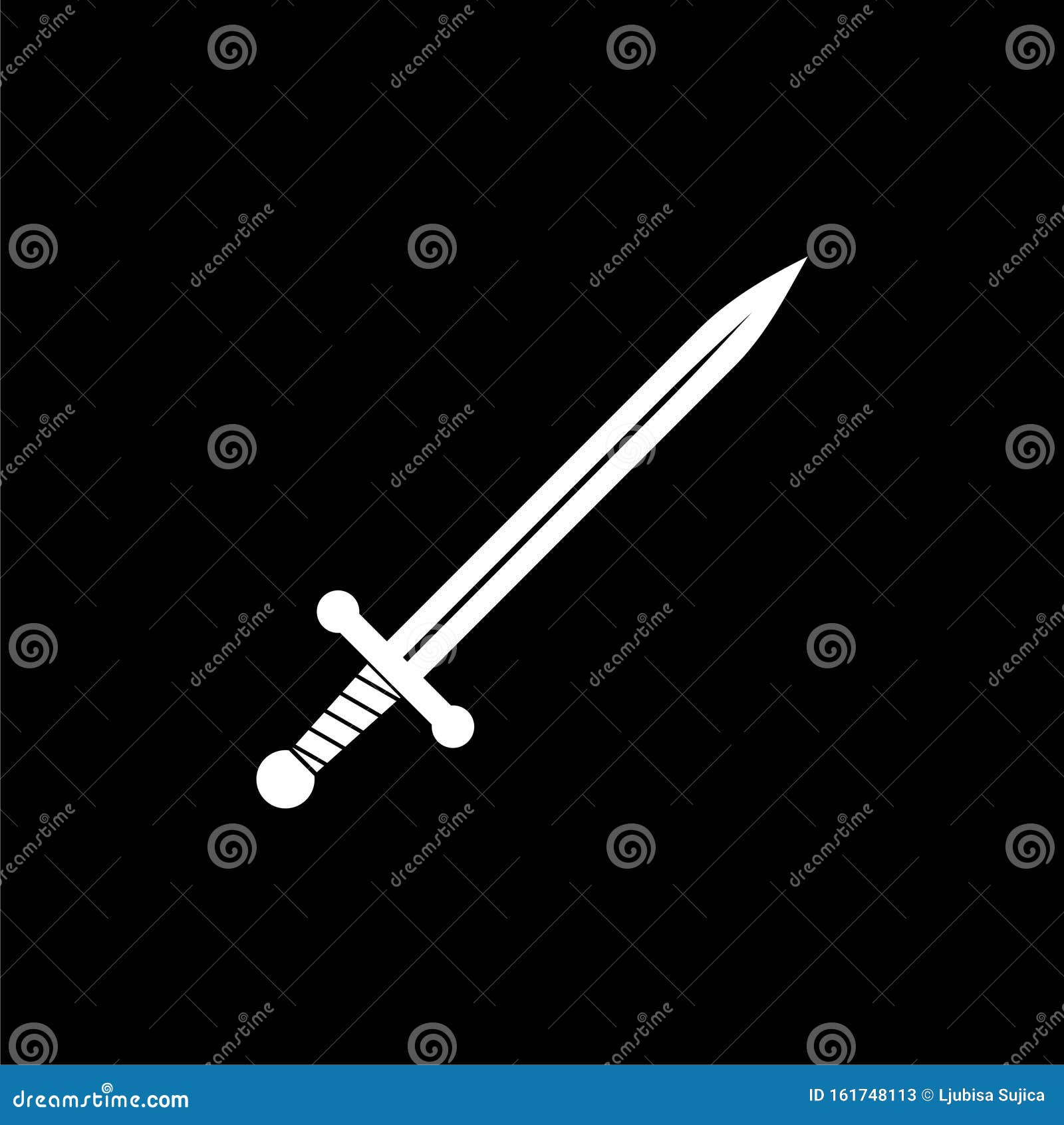 Sword Icon Icon on Black Background Stock Vector - Illustration of ...
