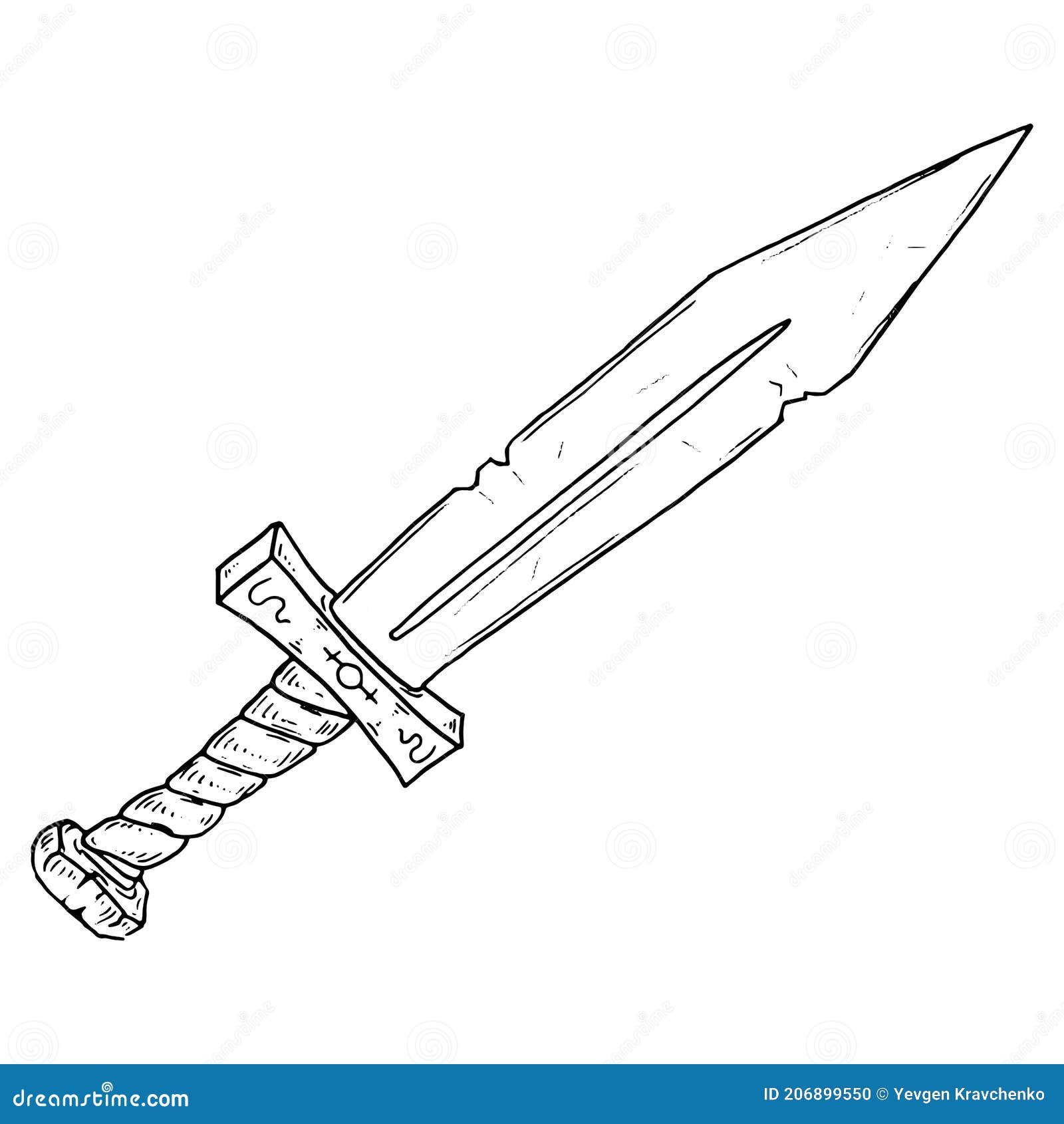 Sword Icon. Vector Cartoon Short Sword Stock Vector - Illustration of ...