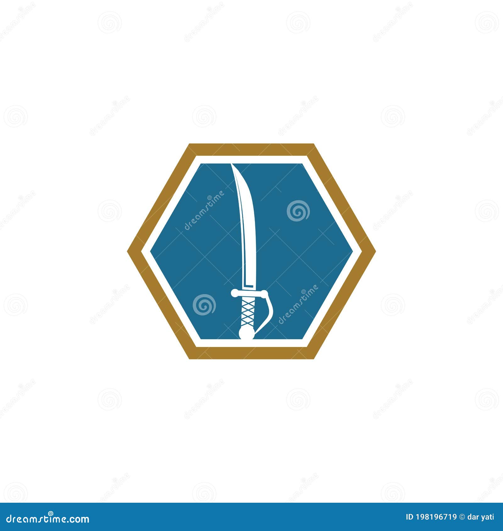 Sword Illustration Logo Vector Flat Design Stock Vector - Illustration ...