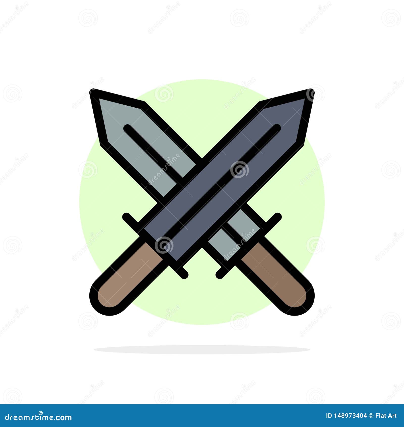 Sword, Ireland, Swords Abstract Circle Background Flat Color Icon Stock ...