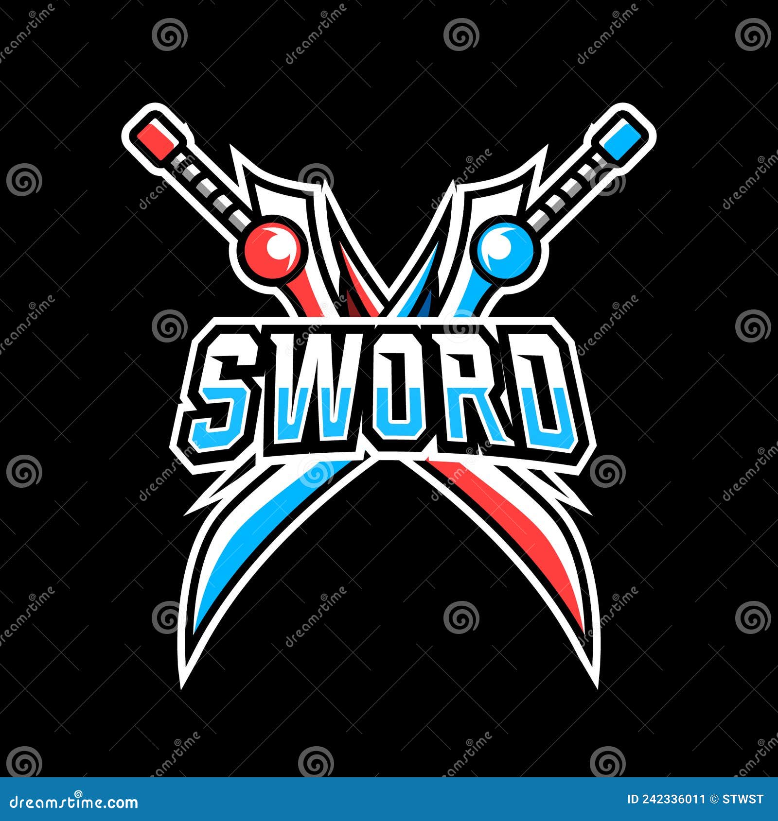 Sword Knife War Mascot Gaming Logo Design Vector Template Stock Vector ...