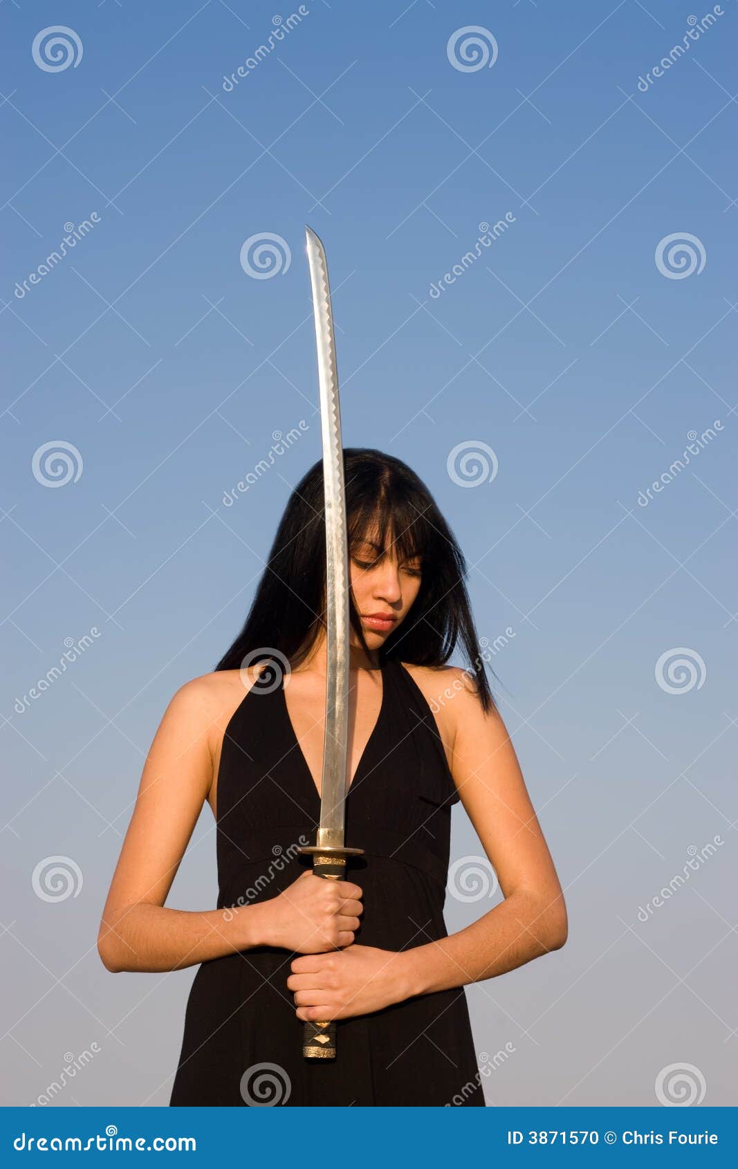 Sword Lady stock photo. Image of blue, model, innocence - 3871570