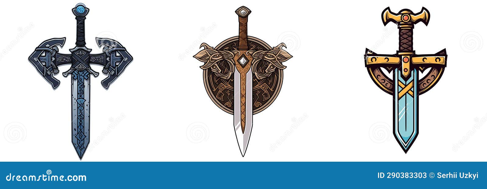 Sword Logo 2D AI Generated stock image. Image of blade - 290383303