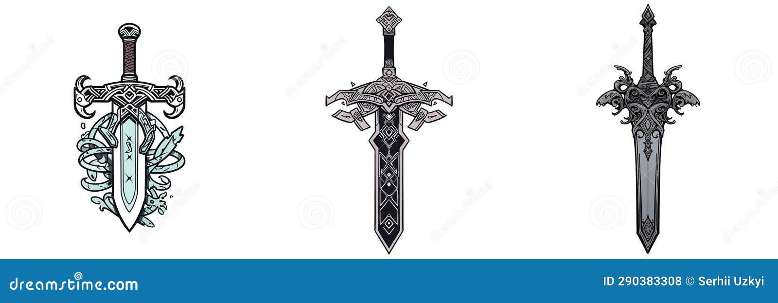 Sword Logo 2D AI Generated stock photo. Image of steel - 290383308