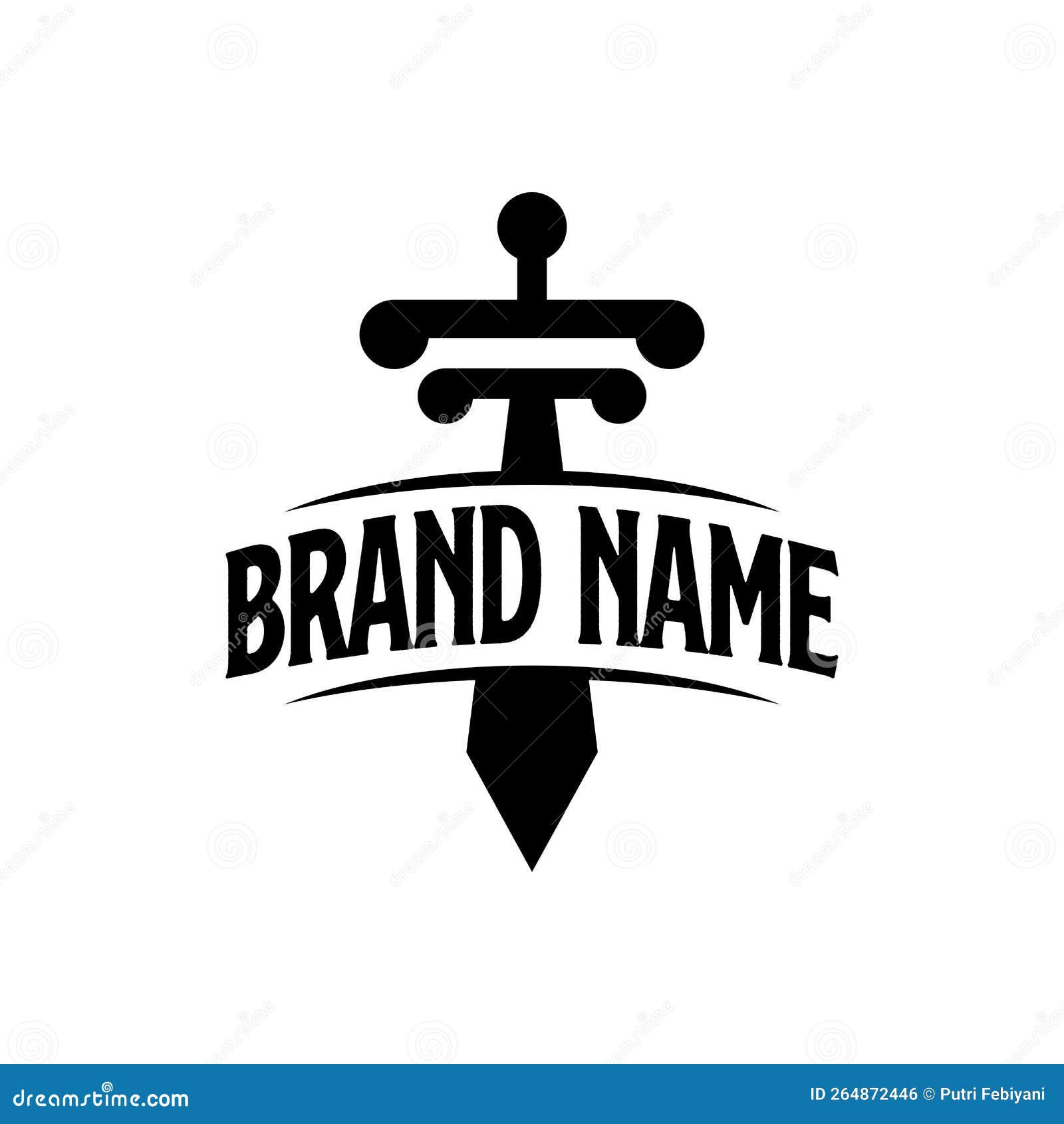 Sword Logo Design stock vector. Illustration of poster - 264872446