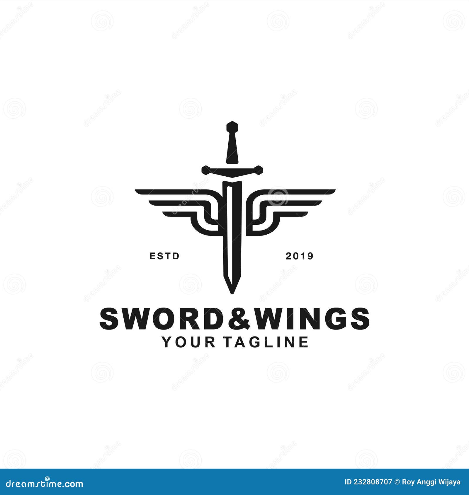 Sword Logo Design Template Idea Stock Vector - Illustration of gaming ...