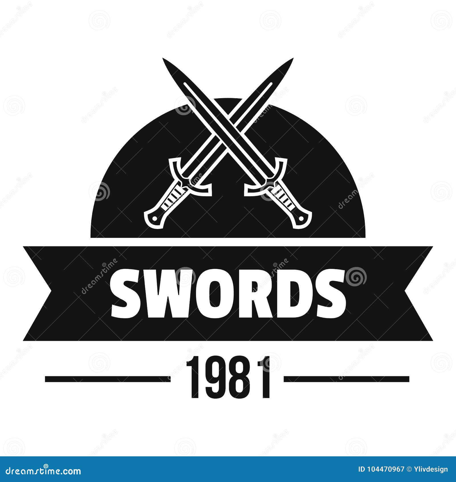 Sword Logo, Simple Black Style Stock Vector - Illustration of metal ...