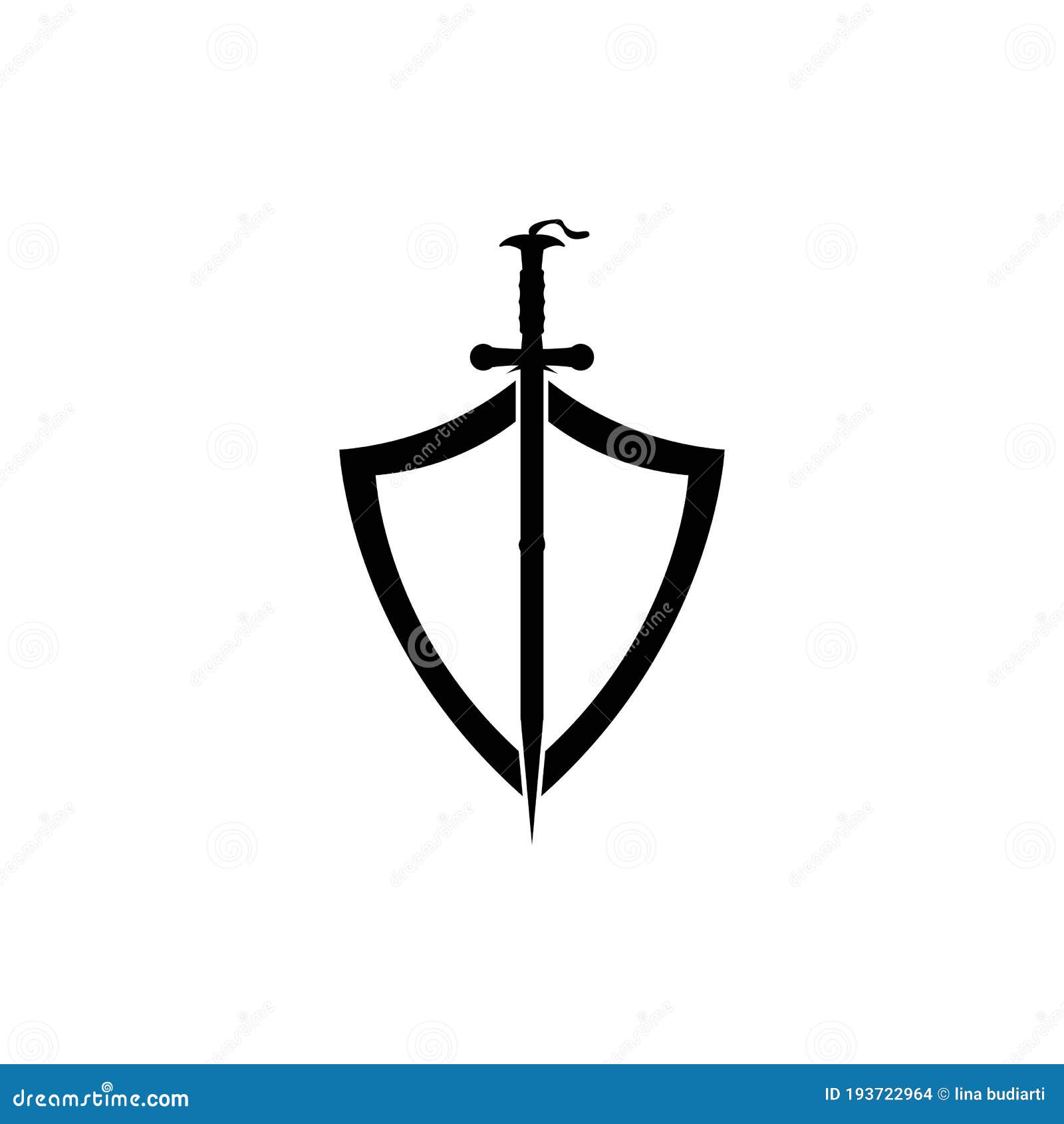 Sword logo stock vector. Illustration of badge, arms - 193722964