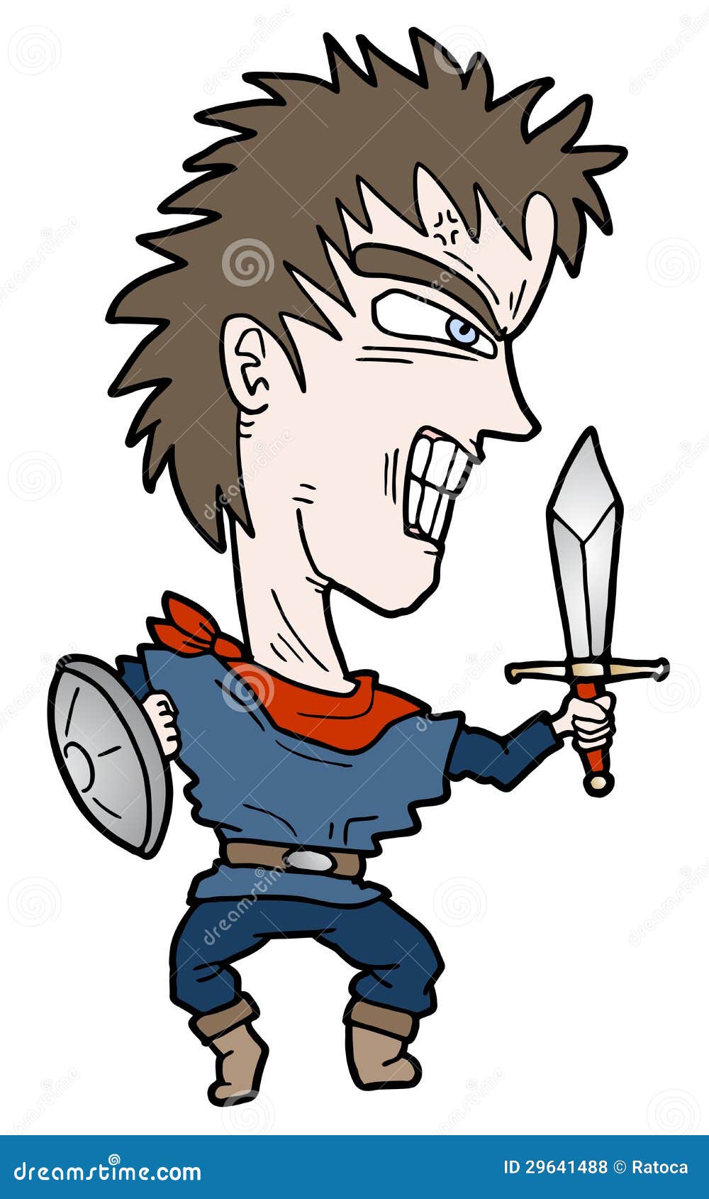 Sword man stock vector. Illustration of style, fighter - 29641488