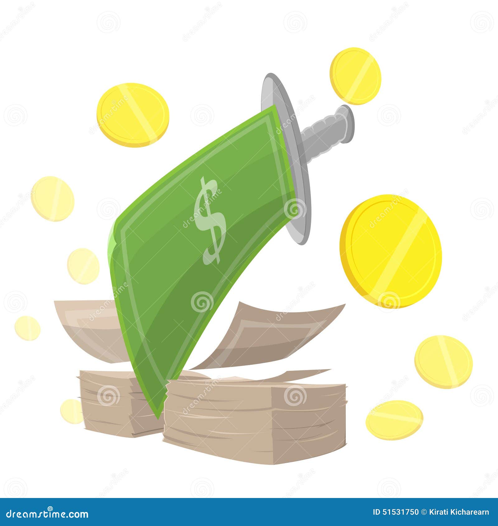 Sword Money Cut Finance stock vector. Illustration of design - 51531750