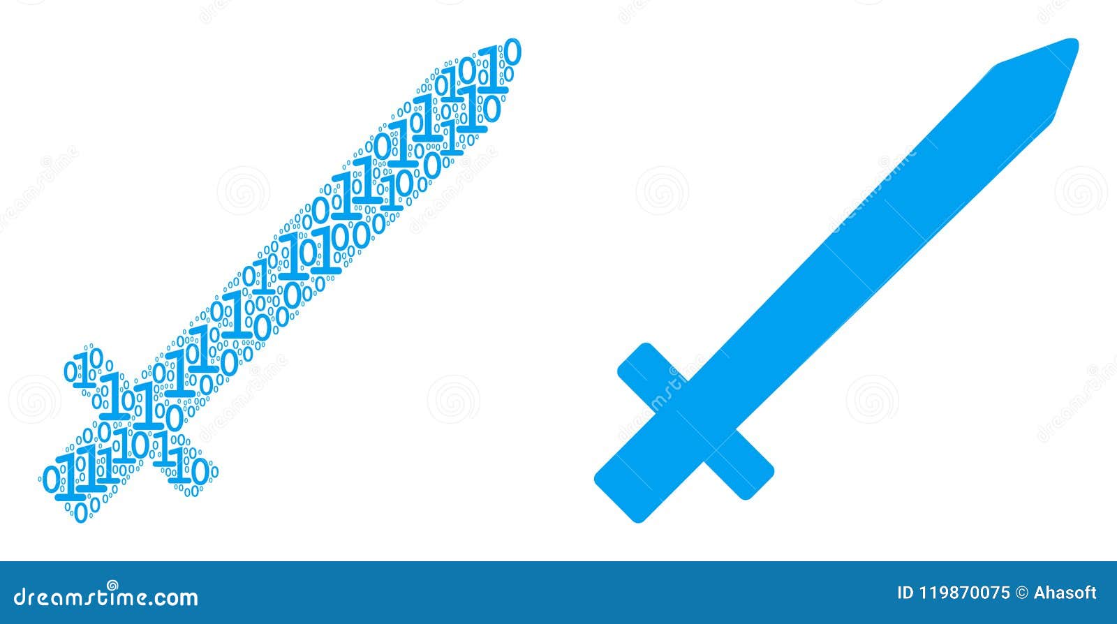 Sword Composition of Binary Digits Stock Vector - Illustration of ...