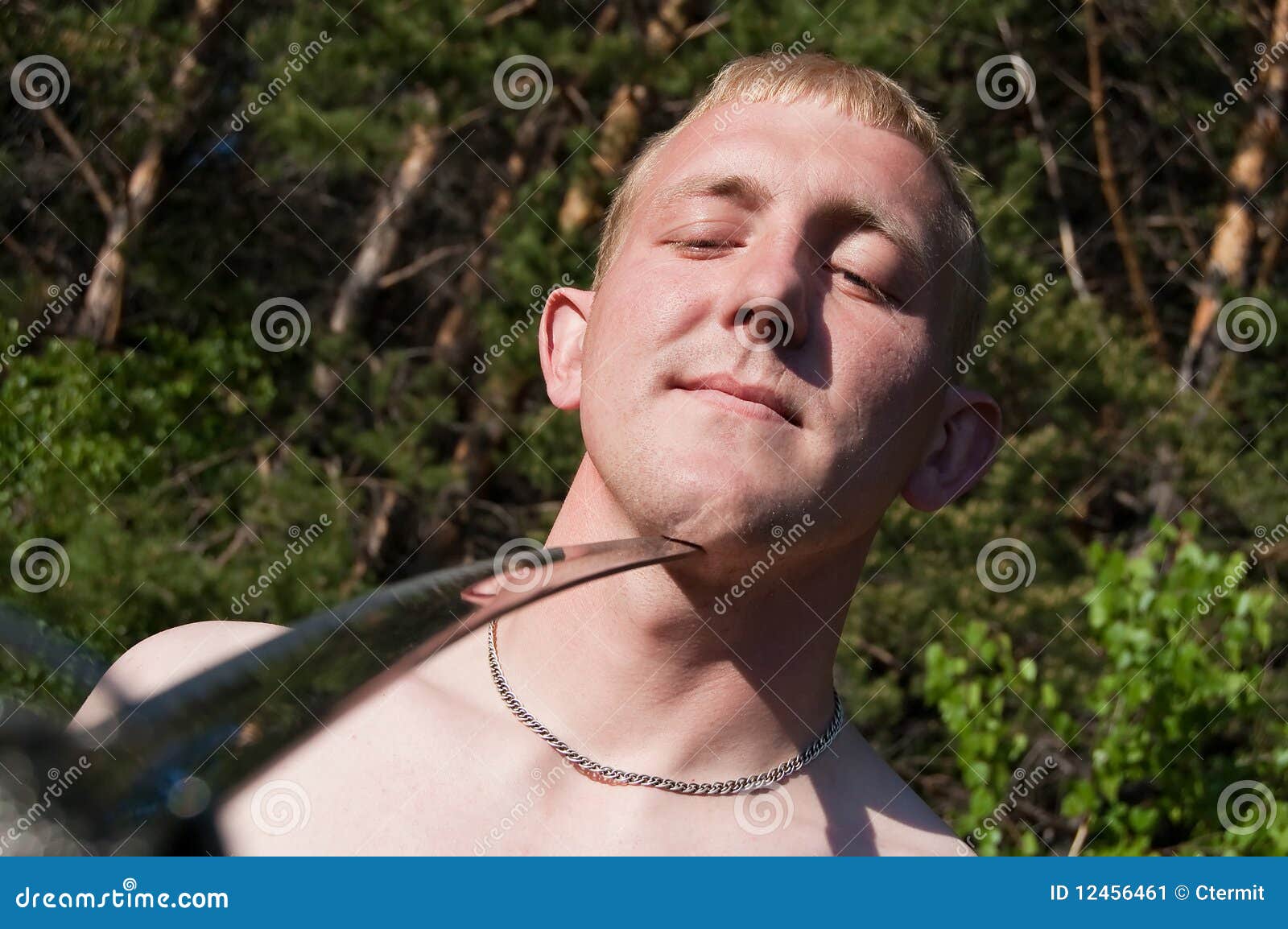 Sword at neck stock image. Image of blond, confrontation - 12456461