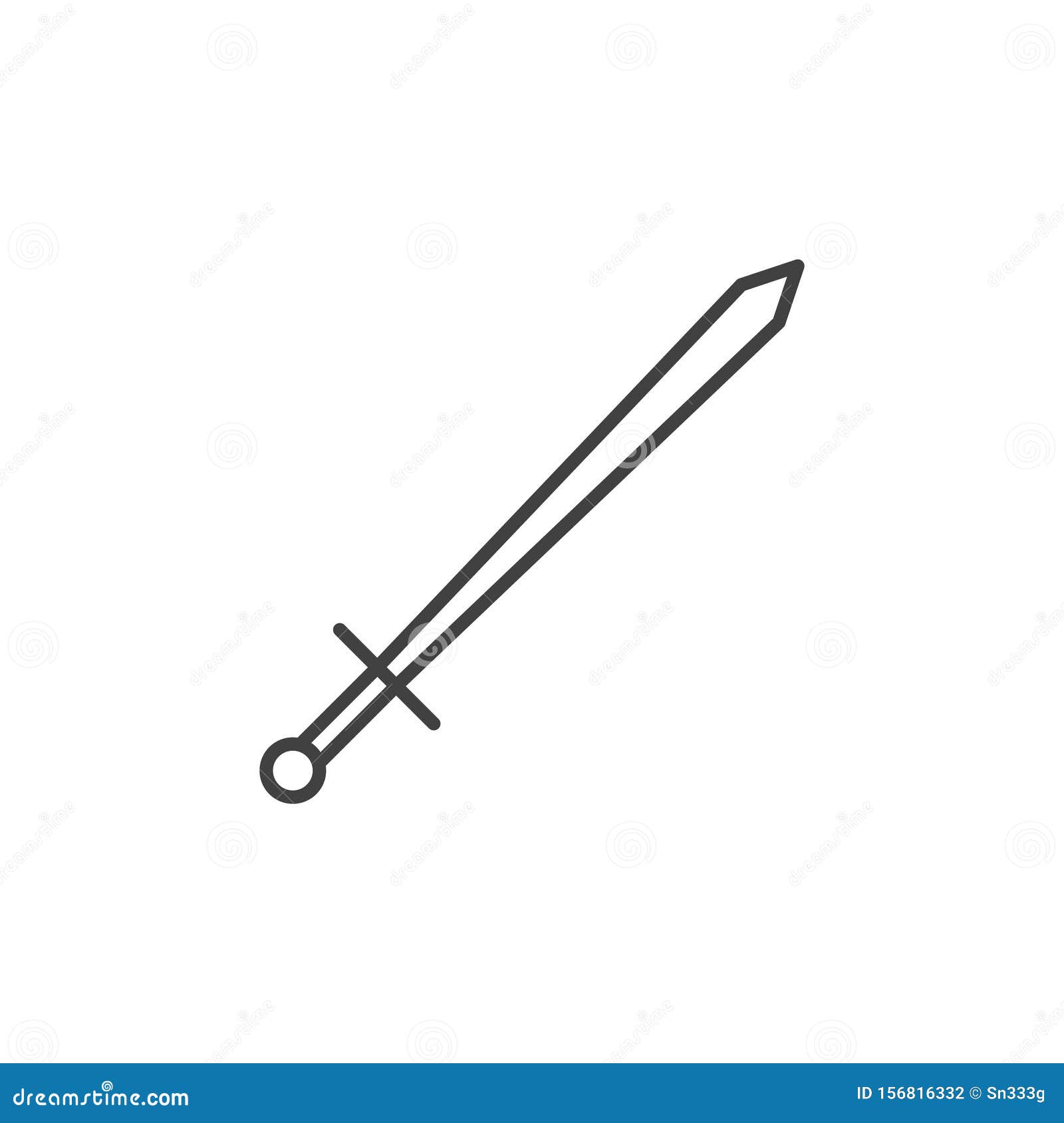 Sword Outline. Ancient Longsword. Saber. Blade Tattoo Stock Image ...