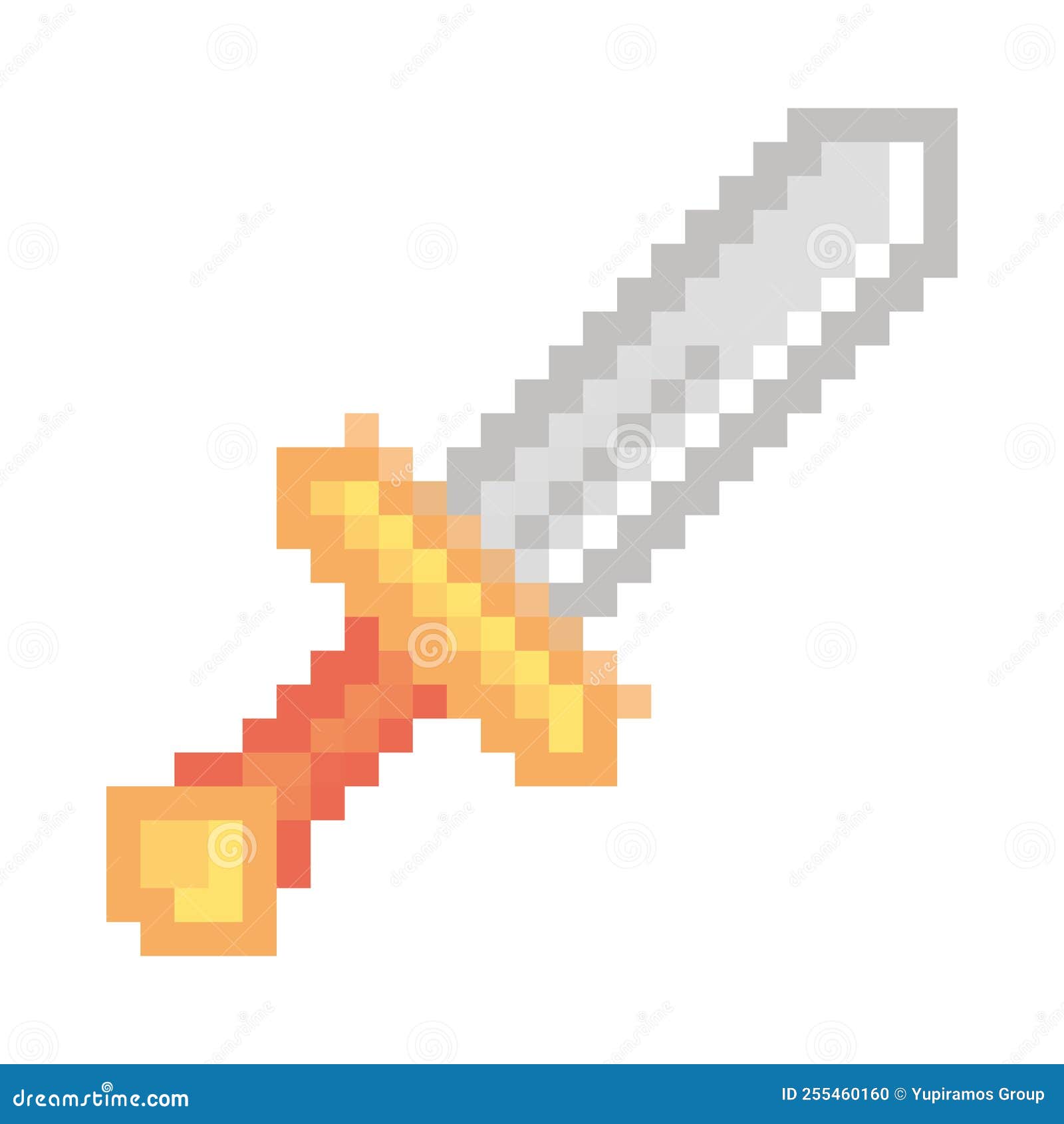 Sword Pixel Art Cartoon Vector | CartoonDealer.com #253767825