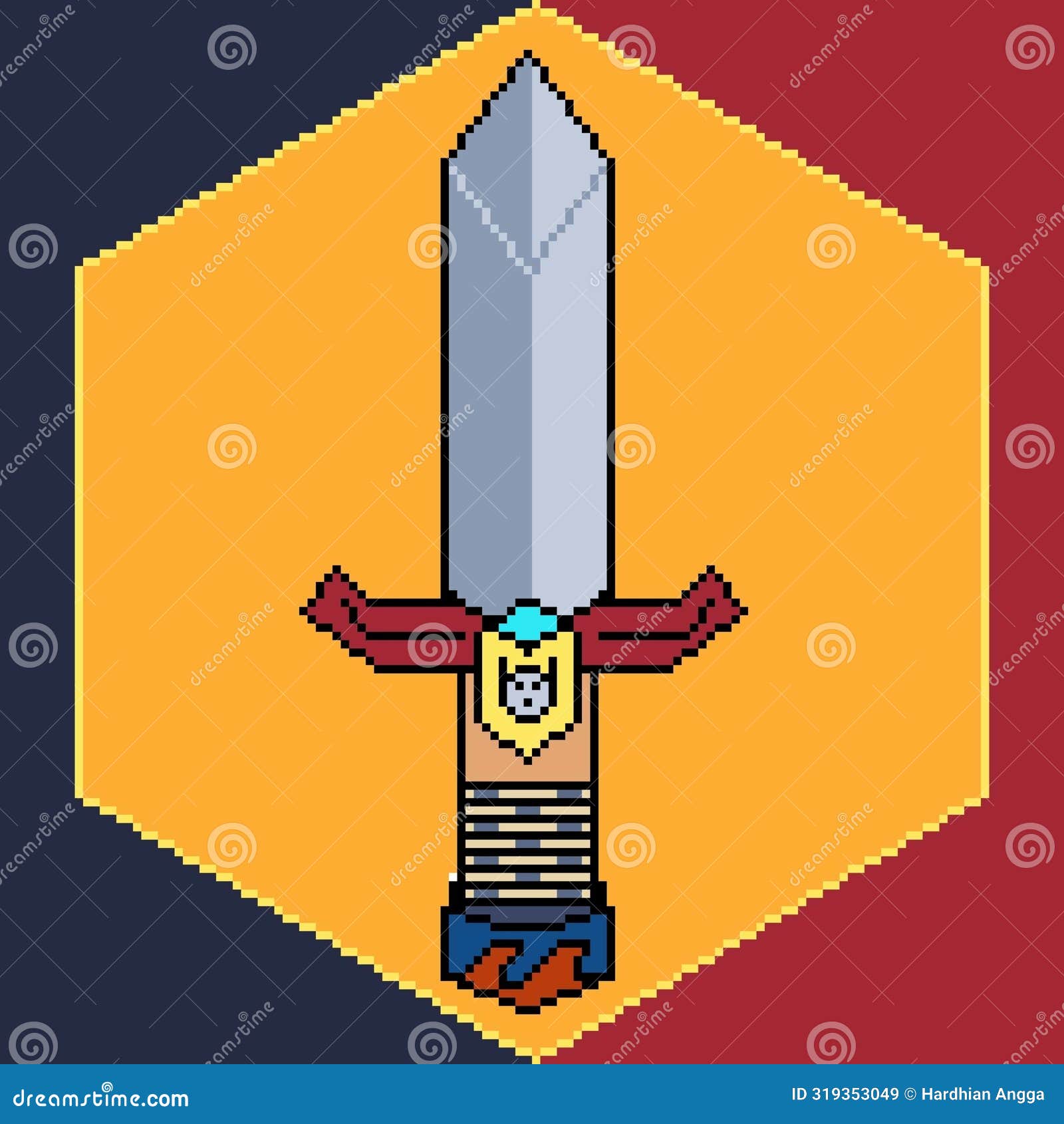 Sword 8-bit Pixel Graphics Icon. Pixel Art Style. Game Assets. 8-bit Sprite. Isolated Vector ...