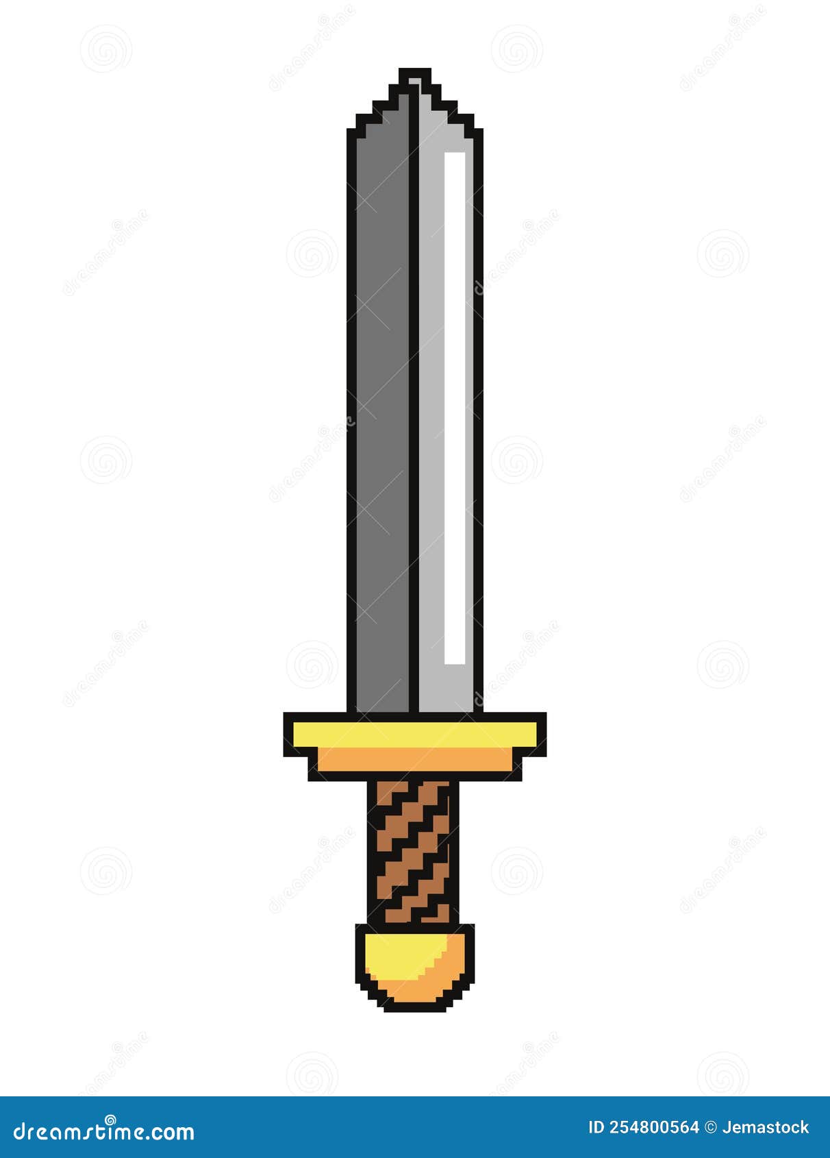 Sword pixel art style stock vector. Illustration of pixels - 254800564