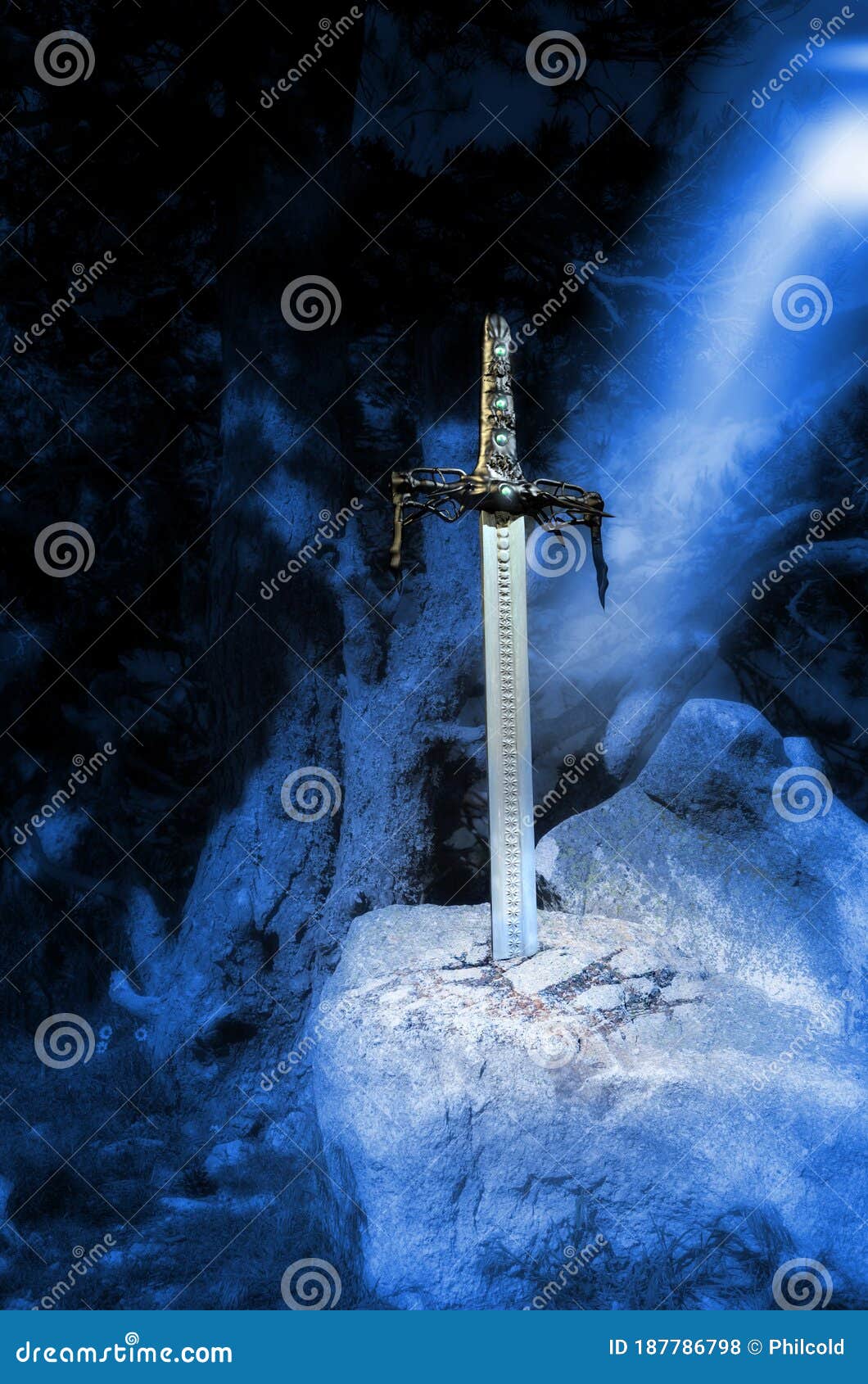 Excalibur stock photo. Image of green, arms, flash, cutter - 187786798