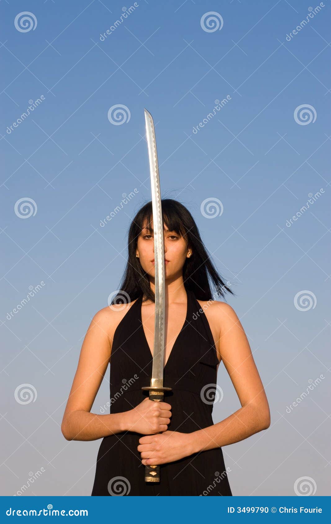 Sword Reflection stock photo. Image of assault, feminine - 3499790