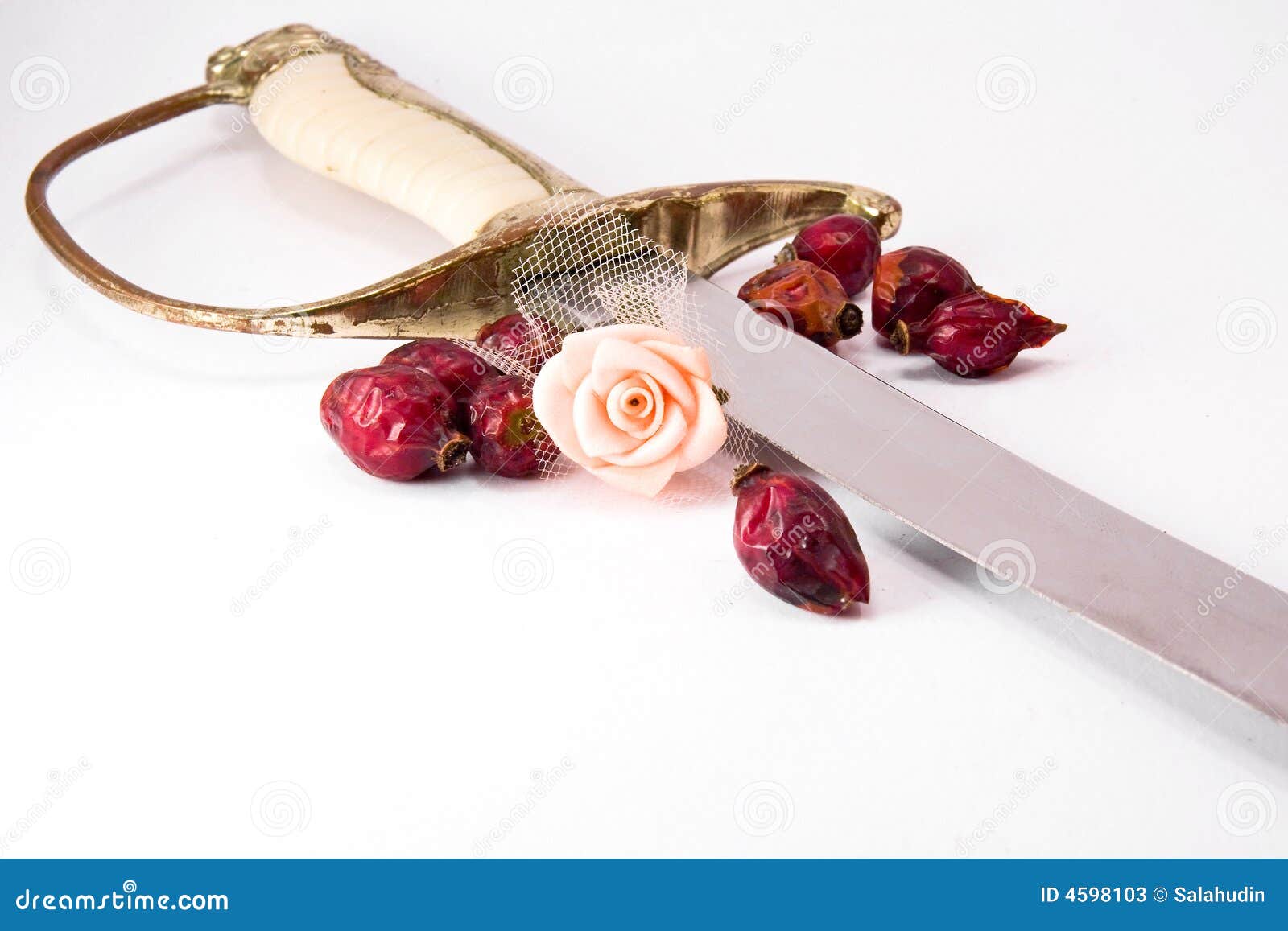 Sword and rose stock image. Image of isolated, item, duel - 4598103