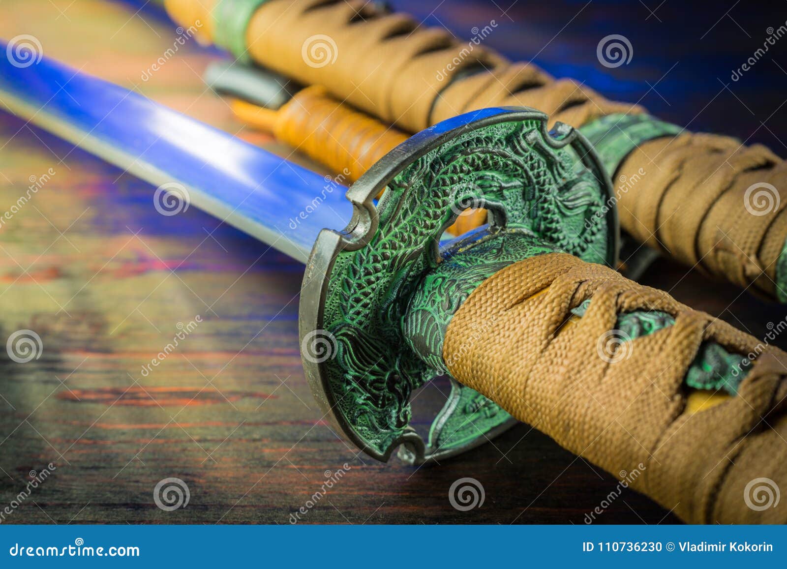 Sword of the Samurai. Medieval Japanese Weapons Stock Photo - Image of ...