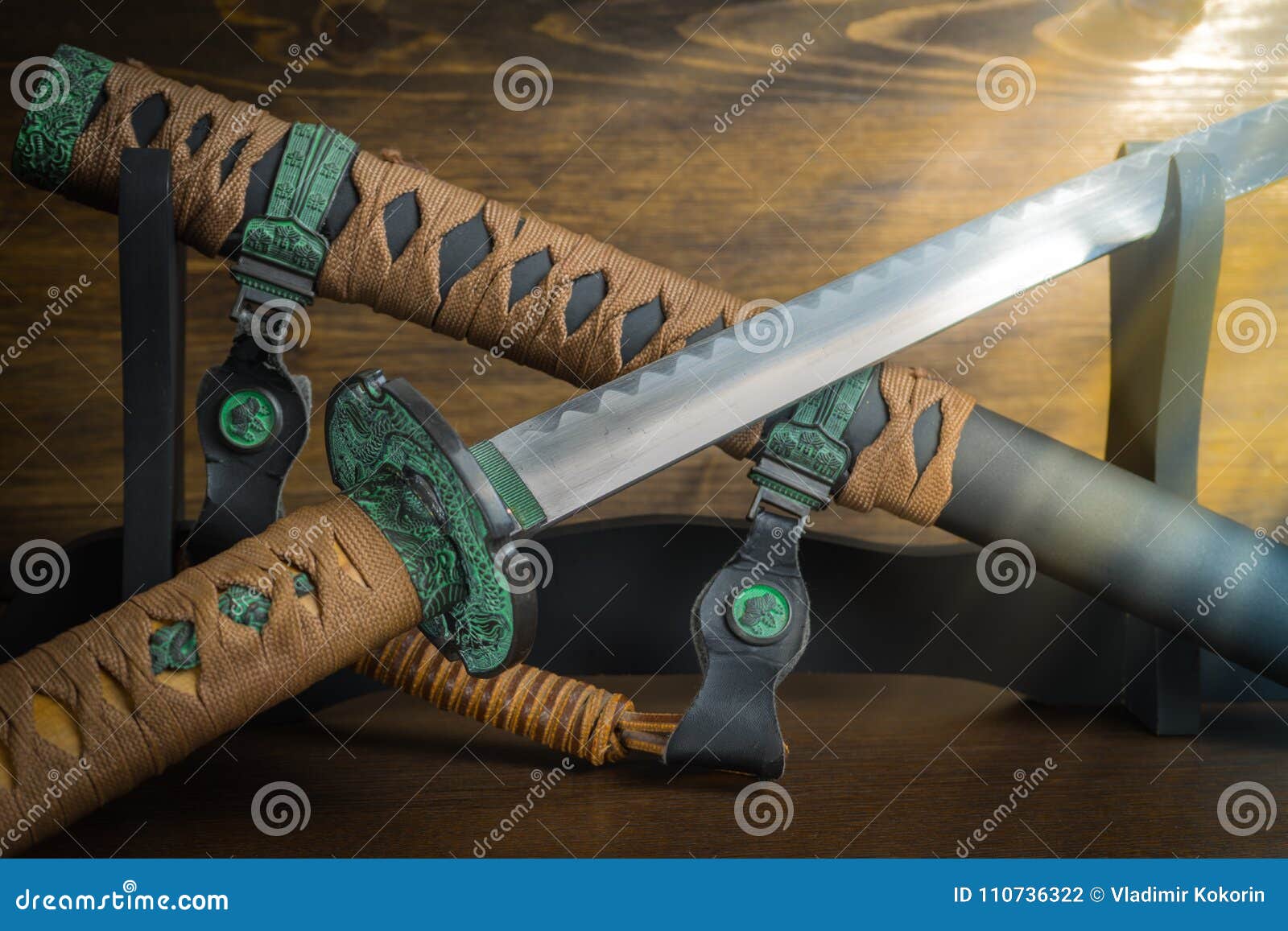 Sword Of The Samurai. Medieval Japanese Weapons Royalty-Free Stock ...