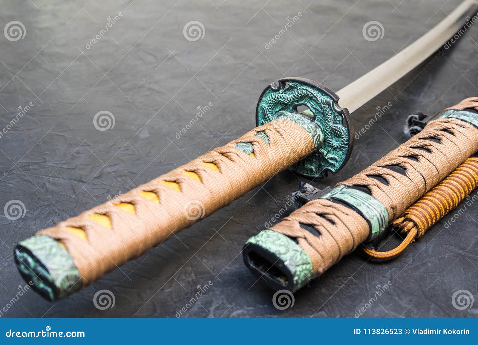 Sword of the Samurai. Medieval Japanese Weapons Stock Image - Image of ...