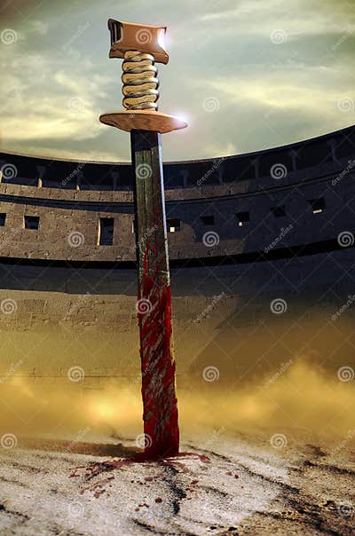 Sword in the sand stock illustration. Illustration of detail - 22343909