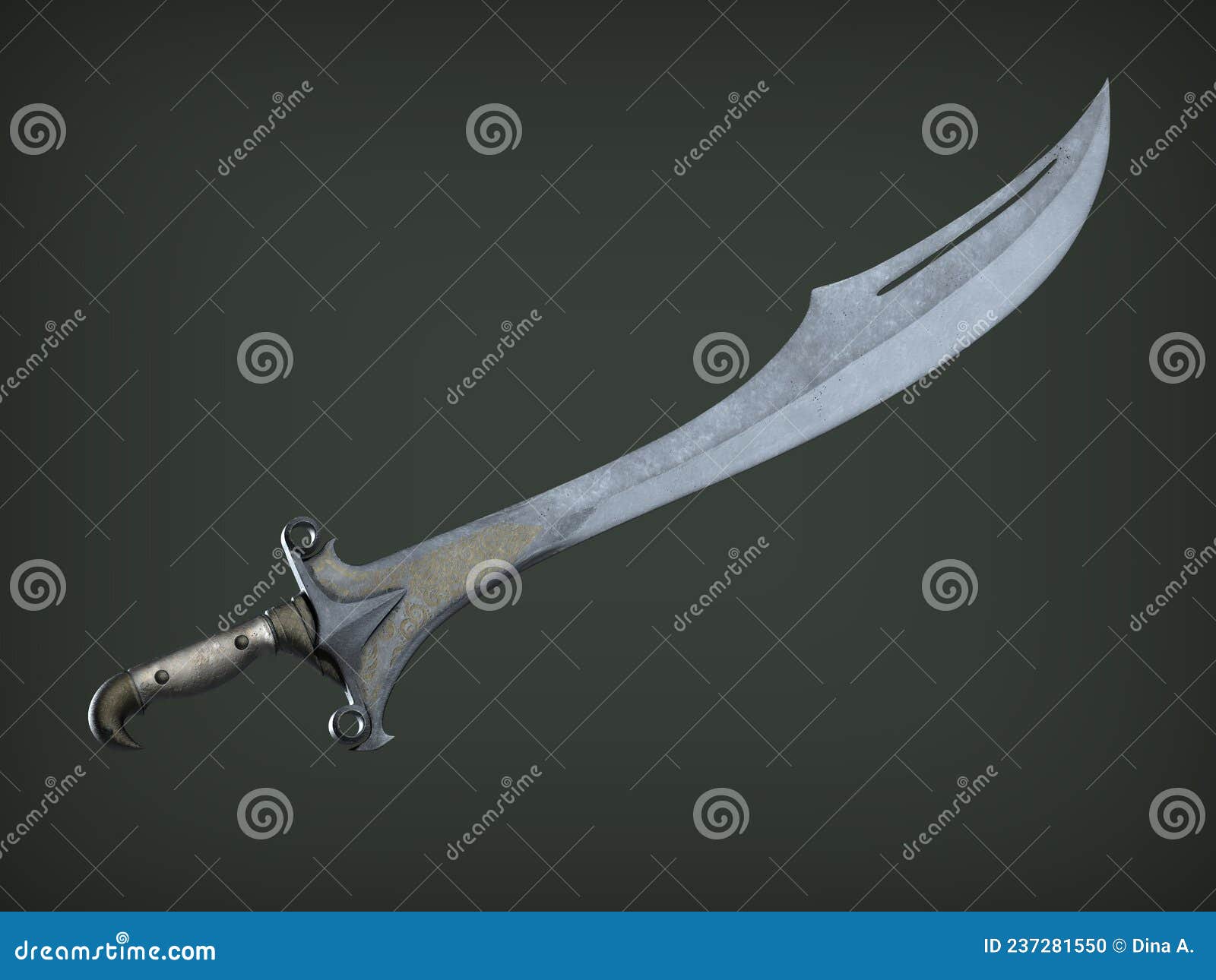 The Sword of a Saracen Warrior Stock Illustration - Illustration of ...