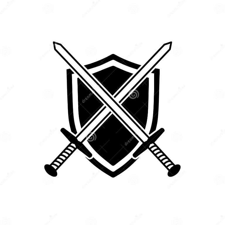 Sword and Shield Icon Vector Design Template Basic RGB Stock Vector ...