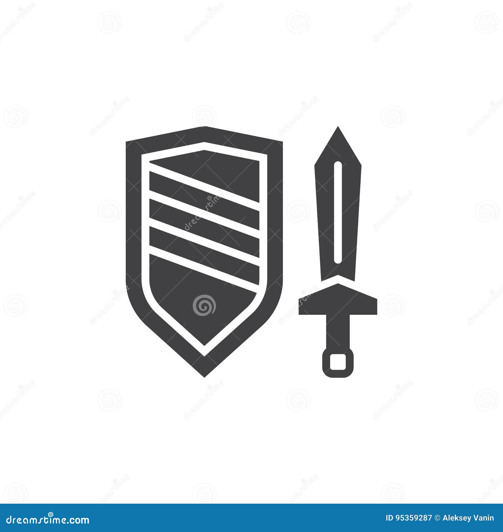 Sword Pictogram Set. Simple Outline Ancient Weapon Icons. Vector ...