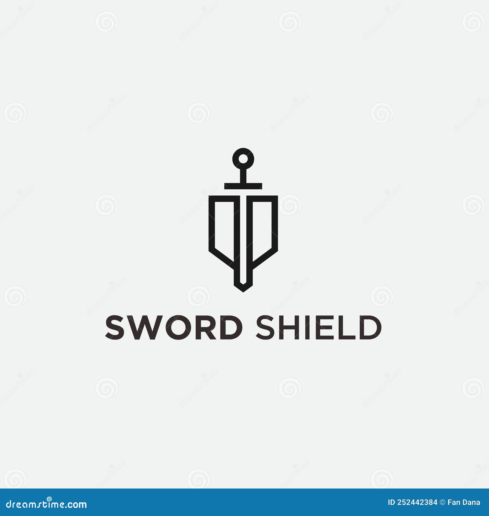 Sword Shield Logo Design Vector Illustration Stock Vector ...
