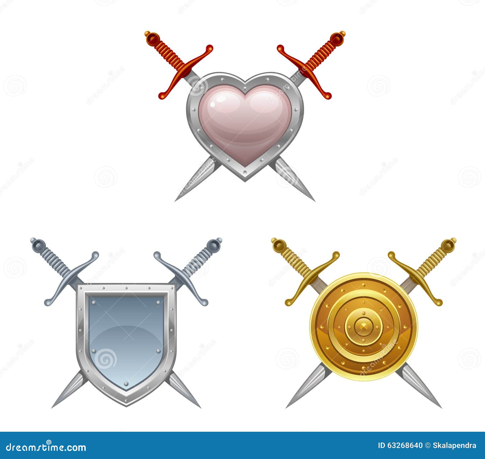 Shield With A Sword And Axe Cartoon Vector | CartoonDealer.com #11231299