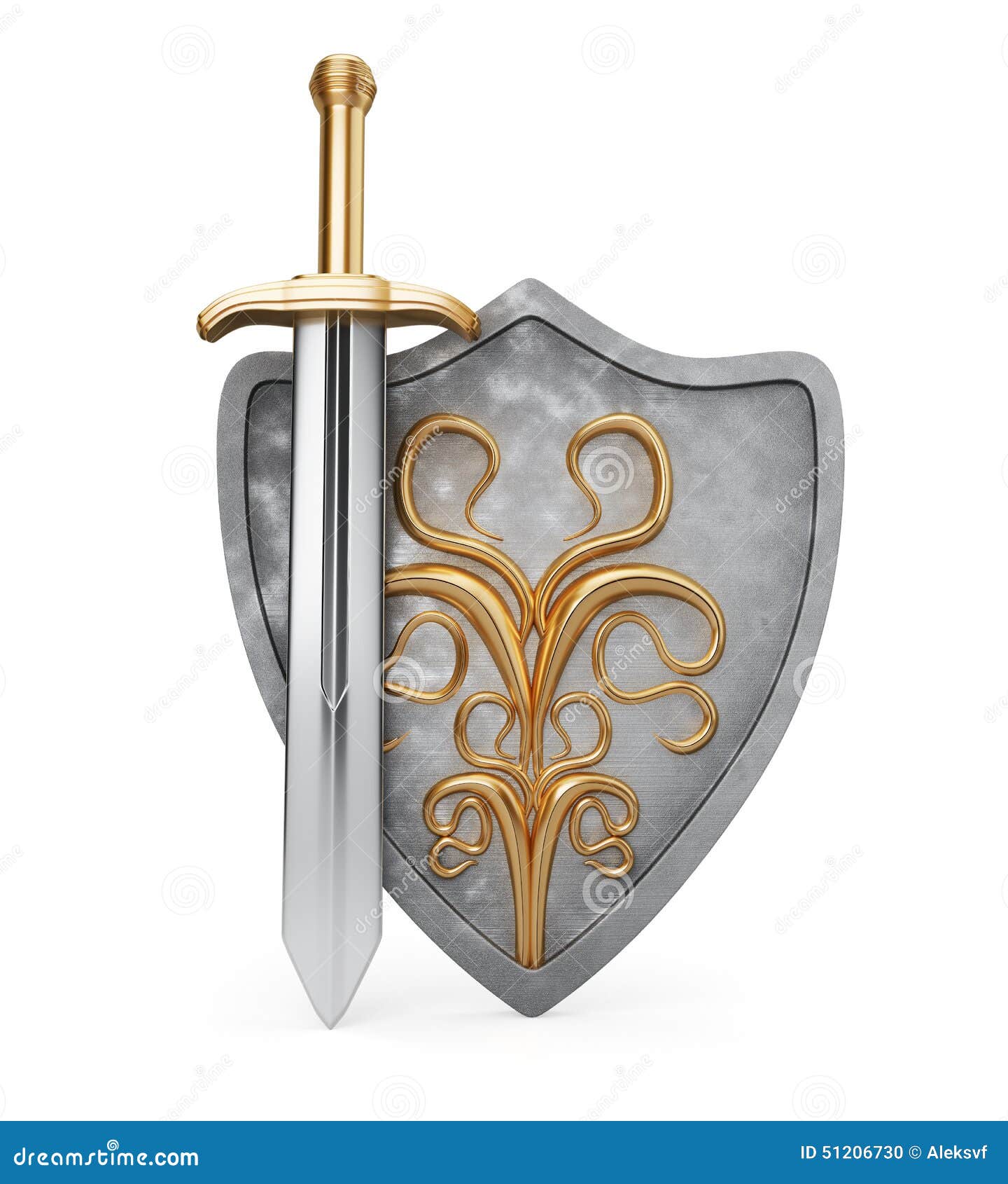 Sword Shield / Crossed Sword Sheath In The Shield - Vector Line Art ...
