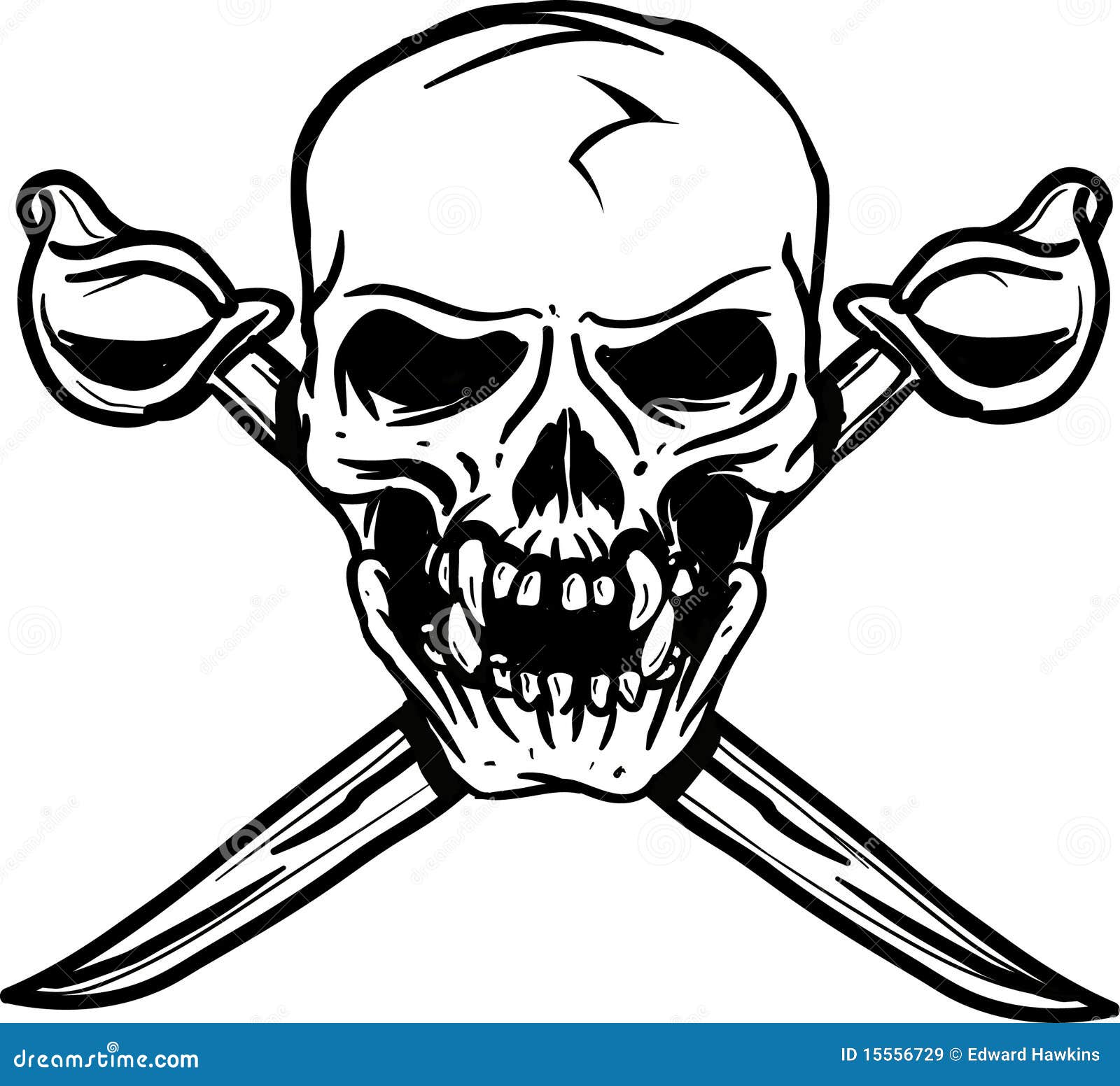 Sword skull stock vector. Illustration of teeth, pirate - 15556729