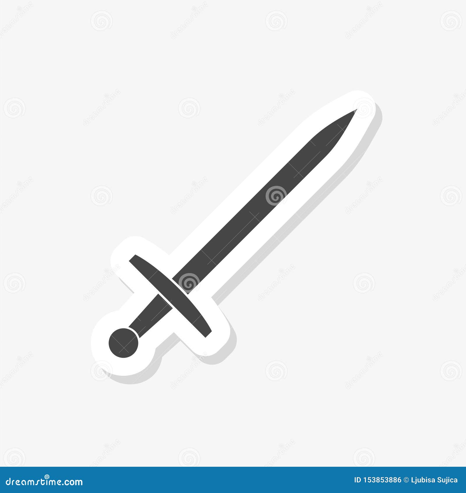 Sword Sticker Flat Style Illustration for Web, Mobile, Logo ...