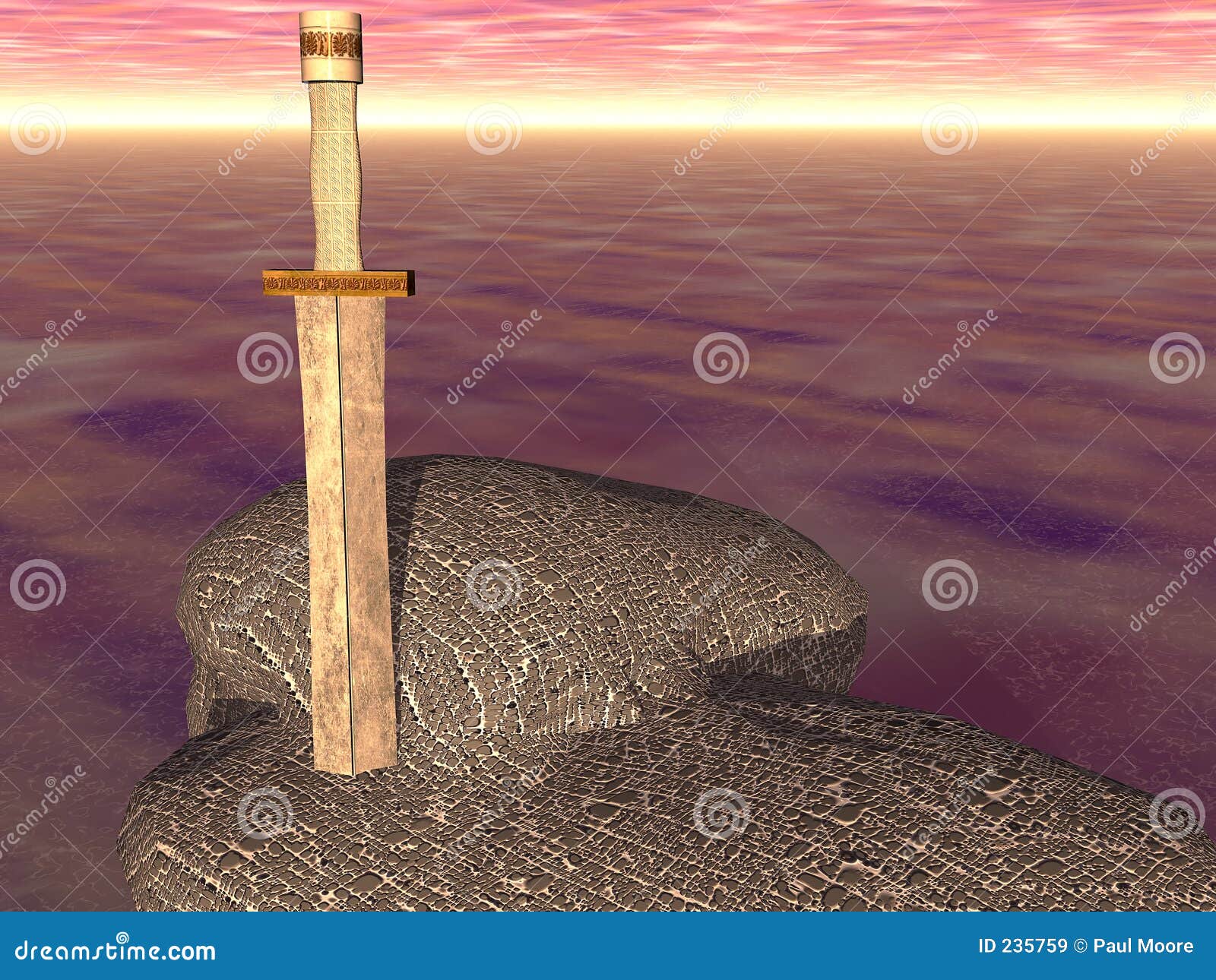 Sword in the Stone stock illustration. Illustration of frustration - 235759