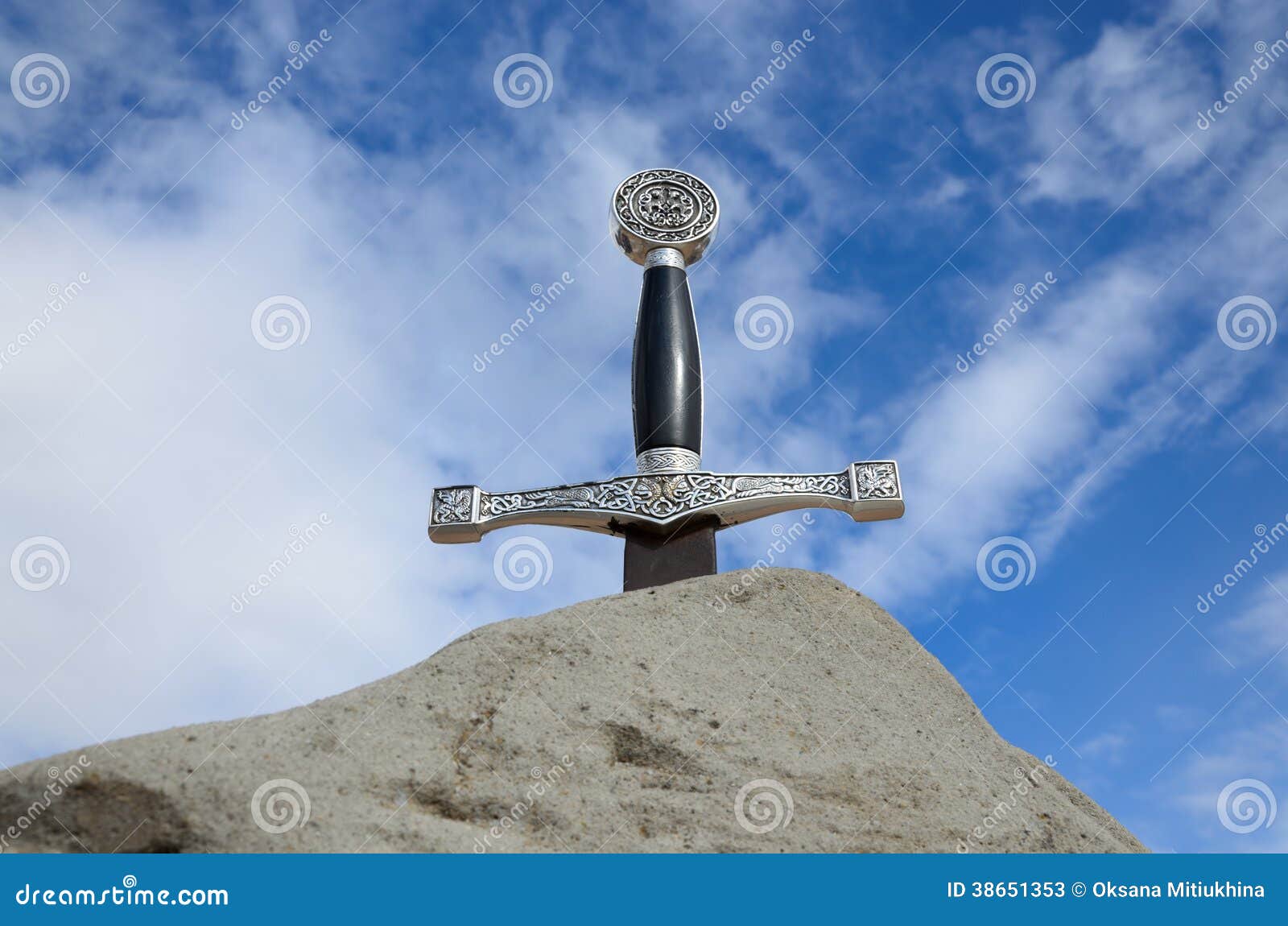 Sword in the Stone Against the Sky Stock Image - Image of medieval ...