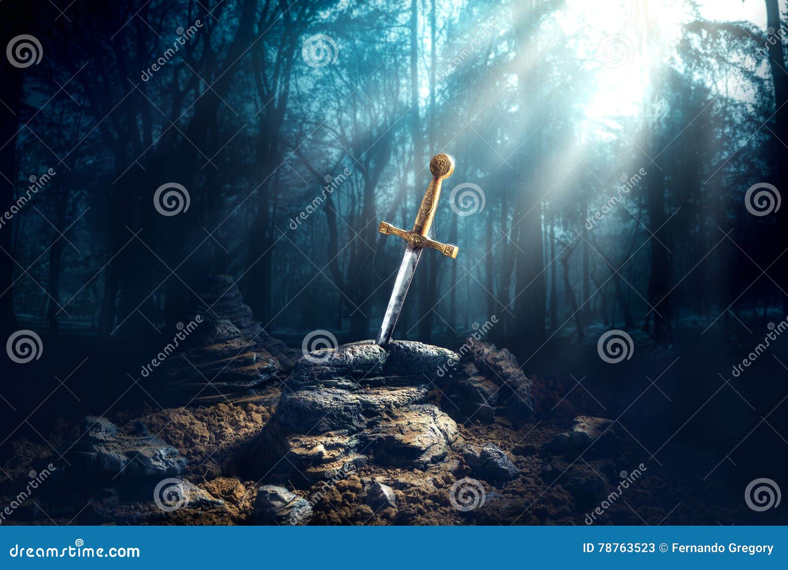 Sword In The Stone Excalibur Royalty-Free Stock Photo | CartoonDealer ...