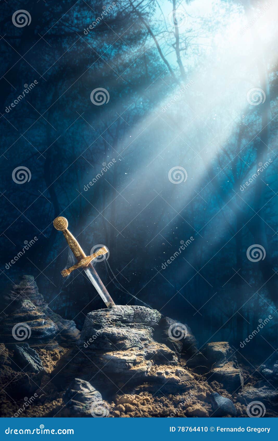 Sword in the Stone Excalibur Stock Photo - Image of magic, magical ...