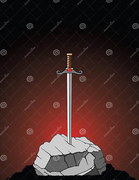 Sword in Stone stock vector. Illustration of knight, sword - 34521794