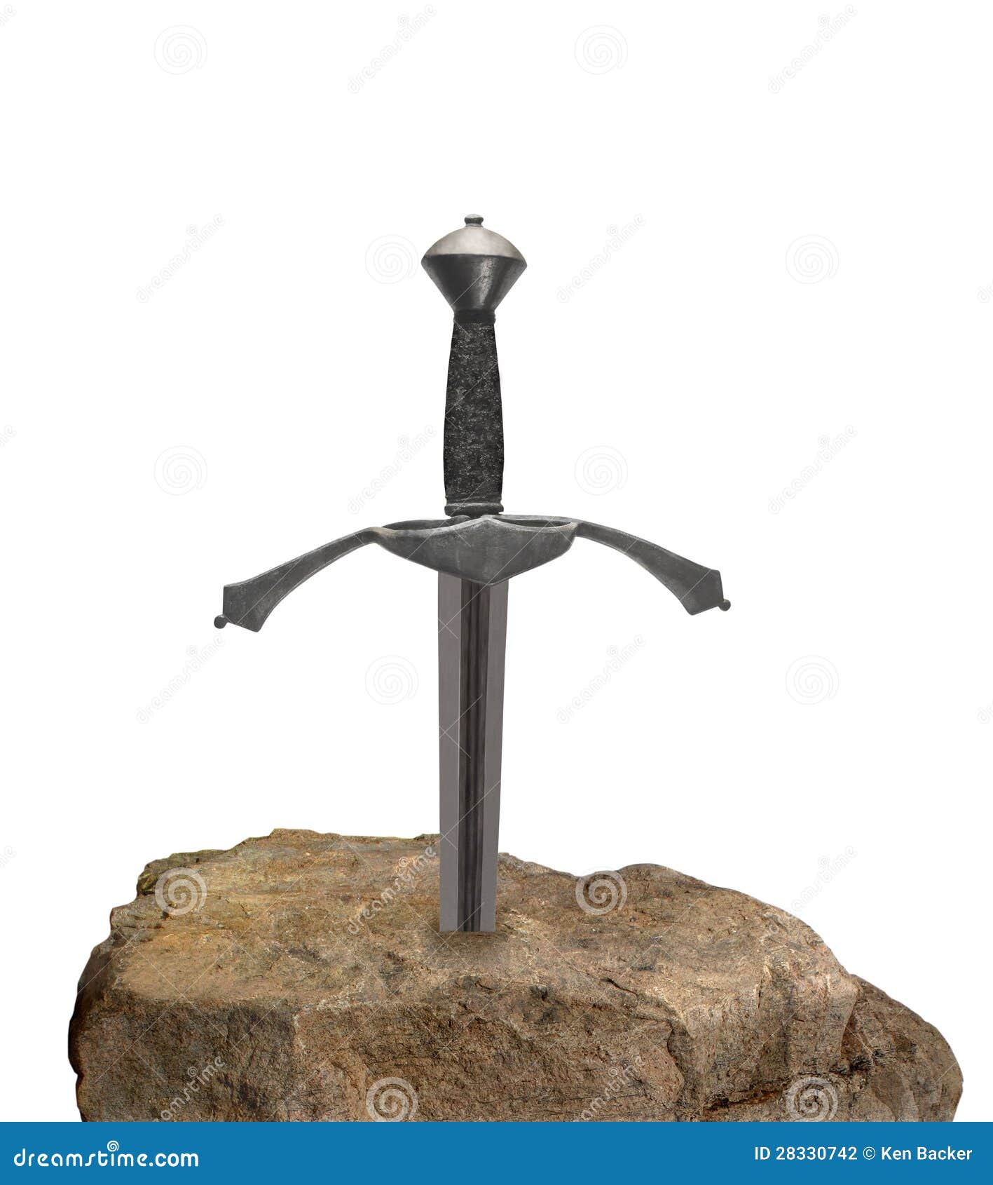 Sword In A Stone Isolated. Stock Photography - Image: 28330742